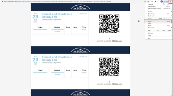 Print multiple tickets on one page - FriendlySky